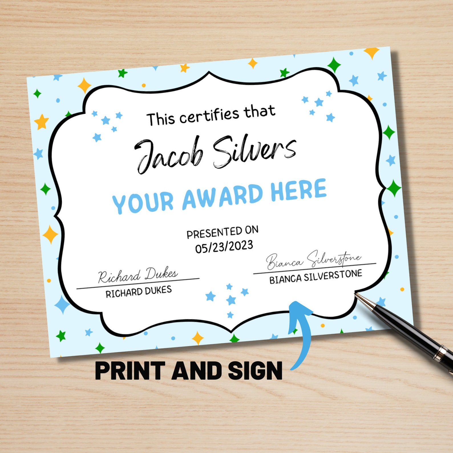 Editable Custom School Certificates Elementary Classroom - Etsy