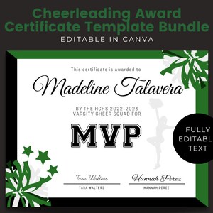 Editable Cheerleading Certificate, Cheer Squad Awards, Printable Cheer ...