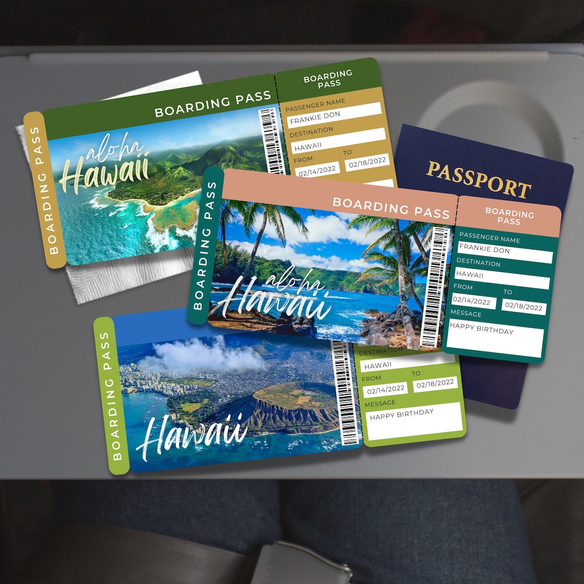 Editable Boarding Pass Hawaii Vacation Printable Ticket - Etsy