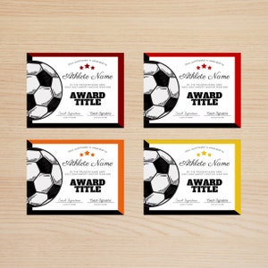 Editable Soccer Award Certificate Bundle, Template Bundle, Printable ...