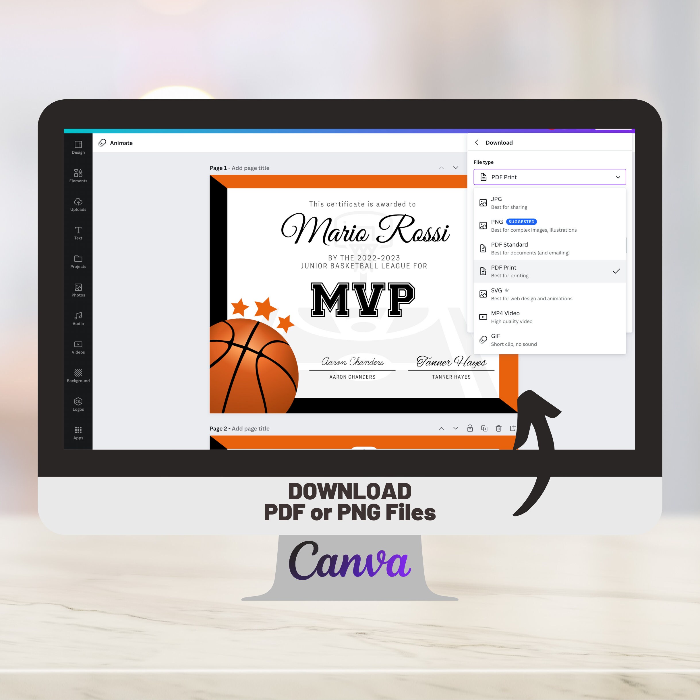 Editable Basketball Award Certificates, Basketball Awards Bundle Canva ...