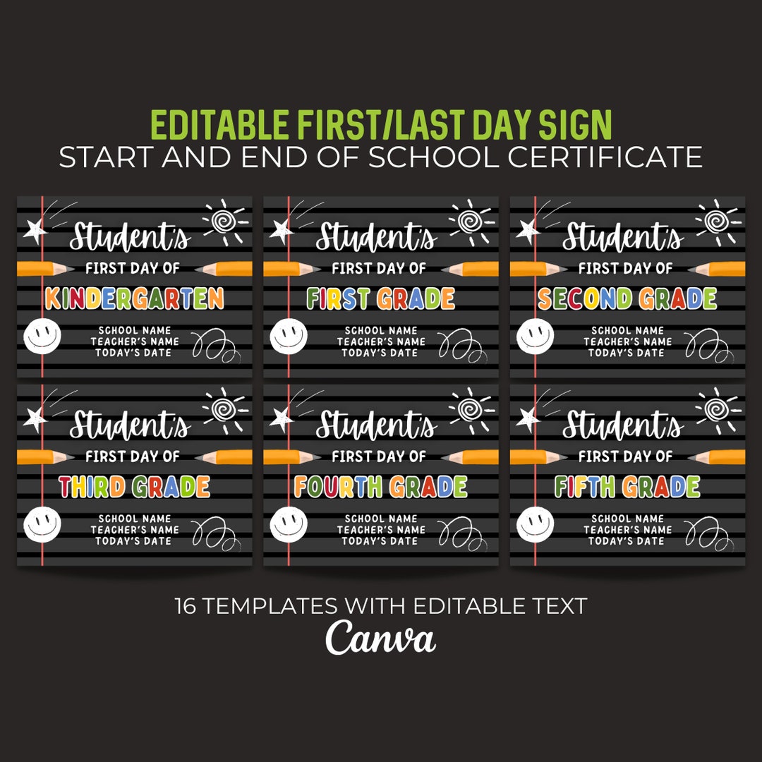 Editable First Day of School Sign Printable First Day of - Etsy