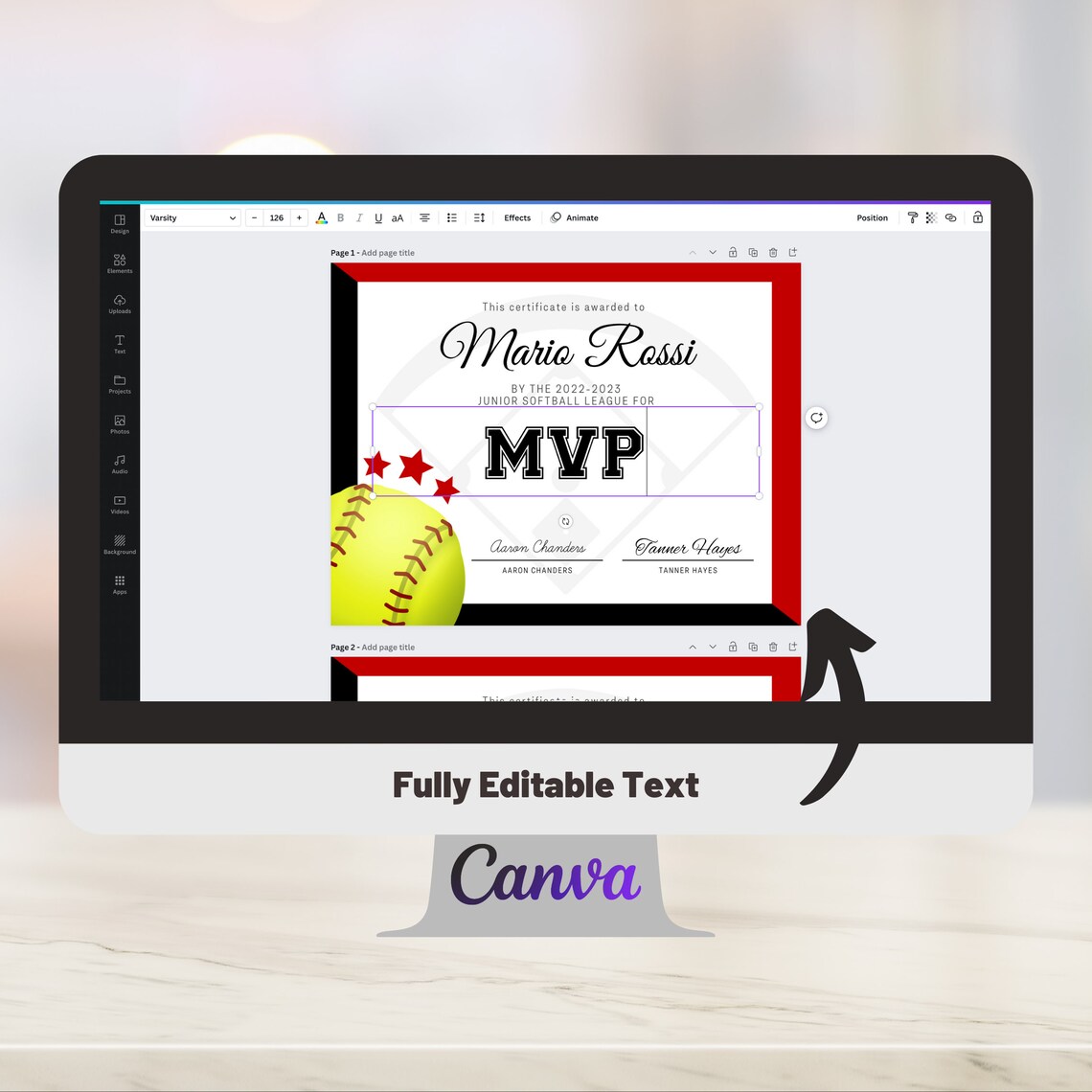 Editable Softball Award Certificate Bundle Editable Canva - Etsy