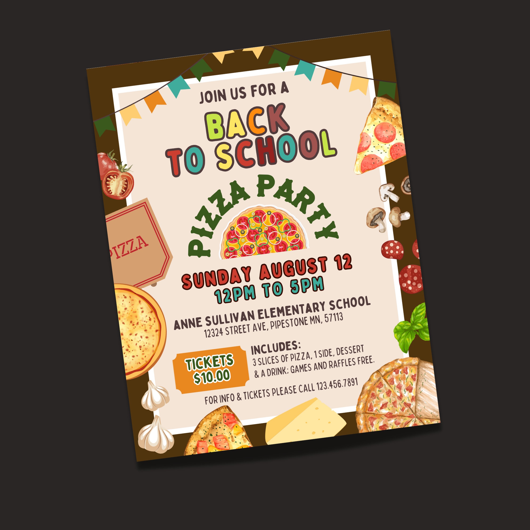 Editable Back to School Pizza Party Flyer Printable Back to - Etsy