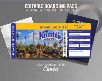 Knotts Pass Ticket Printable - Etsy