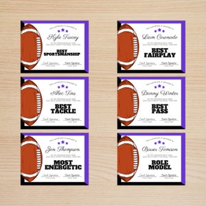 End of Season Football Awards Bundle, Team Party Football Award ...
