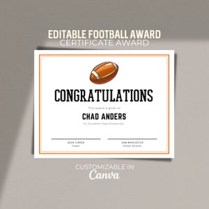 End of Season Football Awards Editable Football Award - Etsy