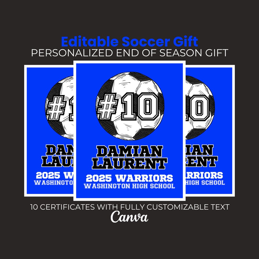 Editable Senior Soccer Gift, Soccer Gifts for Team, Senior Night Gift ...