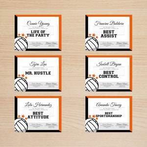 End of Season Volleyball Awards Bundle, Editable Volleyball ...