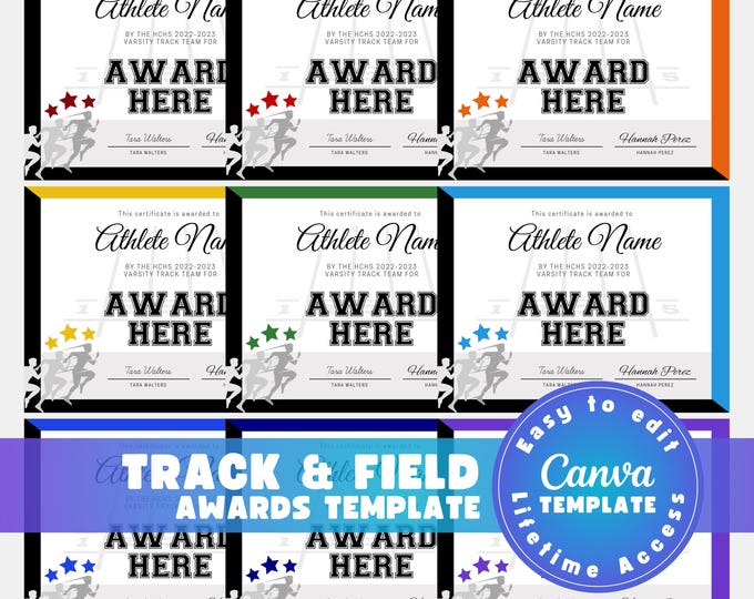 Editable Track & Field Award Certificates: Printable Sports Runner ...