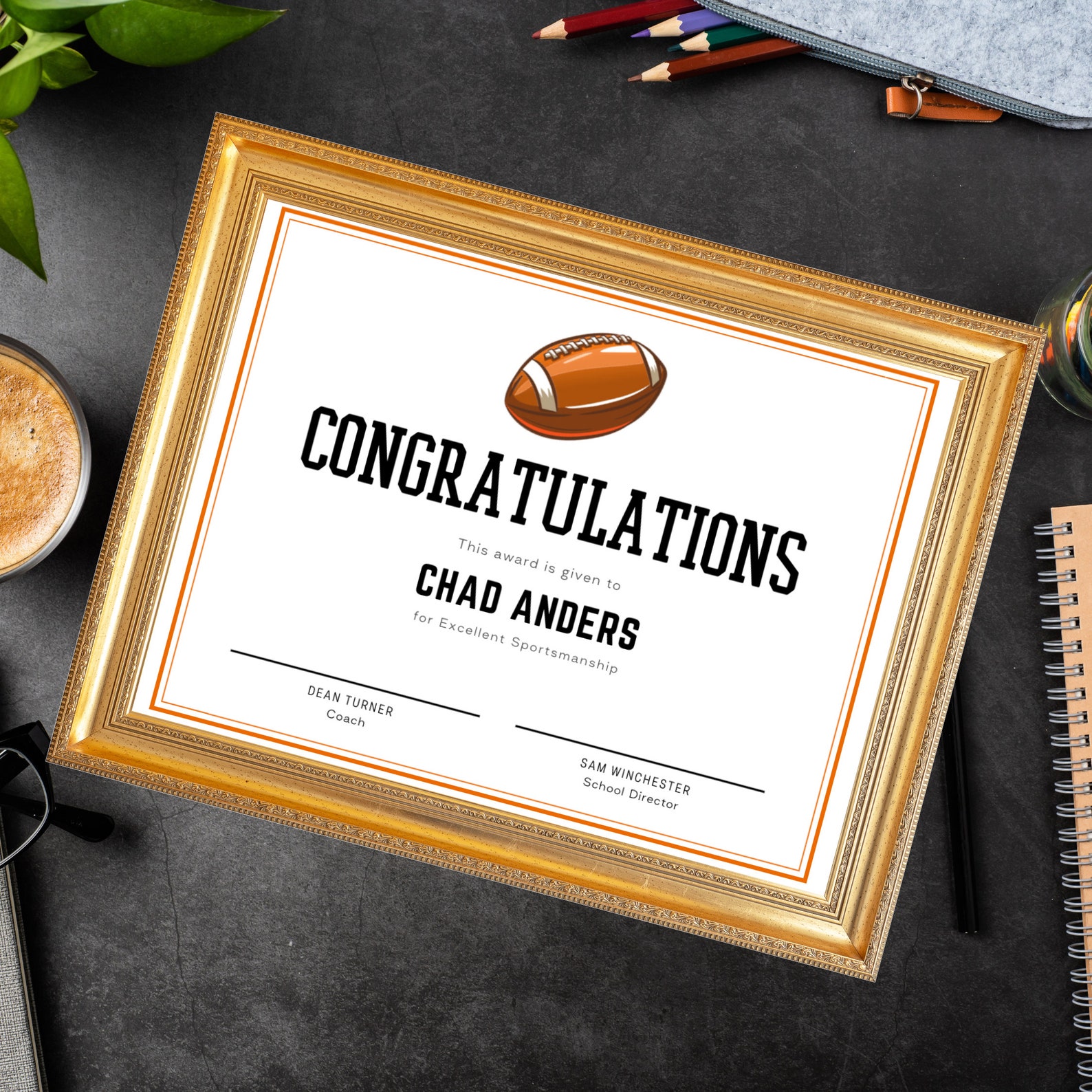 Editable Football Awards Template, Custom Football Award Certificates ...