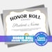 Honor Roll Certificate Template, Editable School Academic Award ...