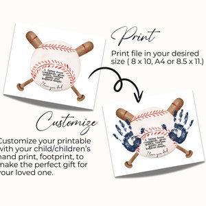 Baseball Dad Handprint Footprint Art Craft Father's Day Gift for Dad ...