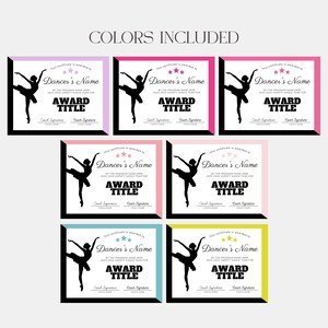 Editable Dance Awards Template, Custom Cheer Award Certificates ...