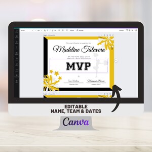 Editable Cheerleading Certificate, Cheer Squad Awards, Team Party ...