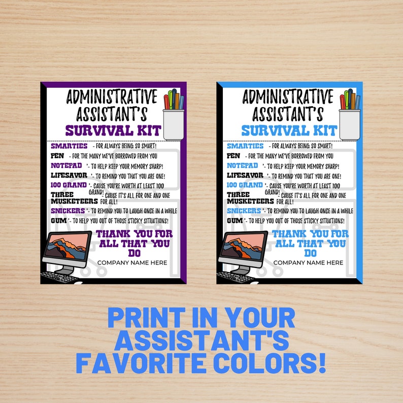 Administrative Assistant Survival Kit Employee Survival Kit - Etsy