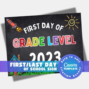 Editable Last Day of School Photo Sign Canva Template (8.5x11in) - Etsy