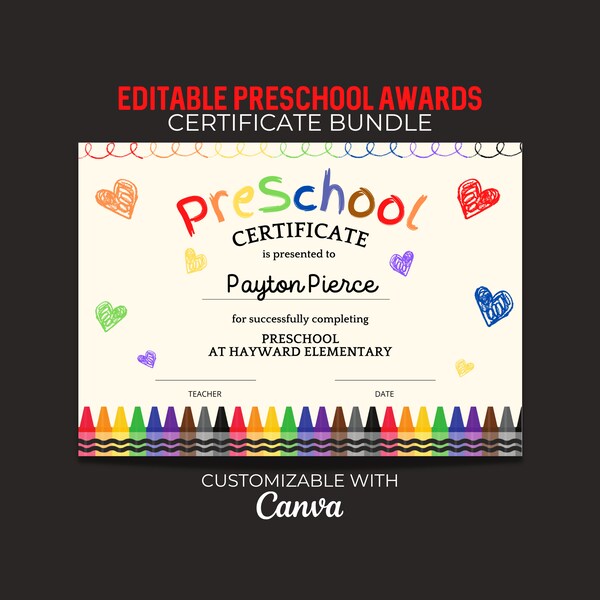 Preschool Certificate Svg - Etsy