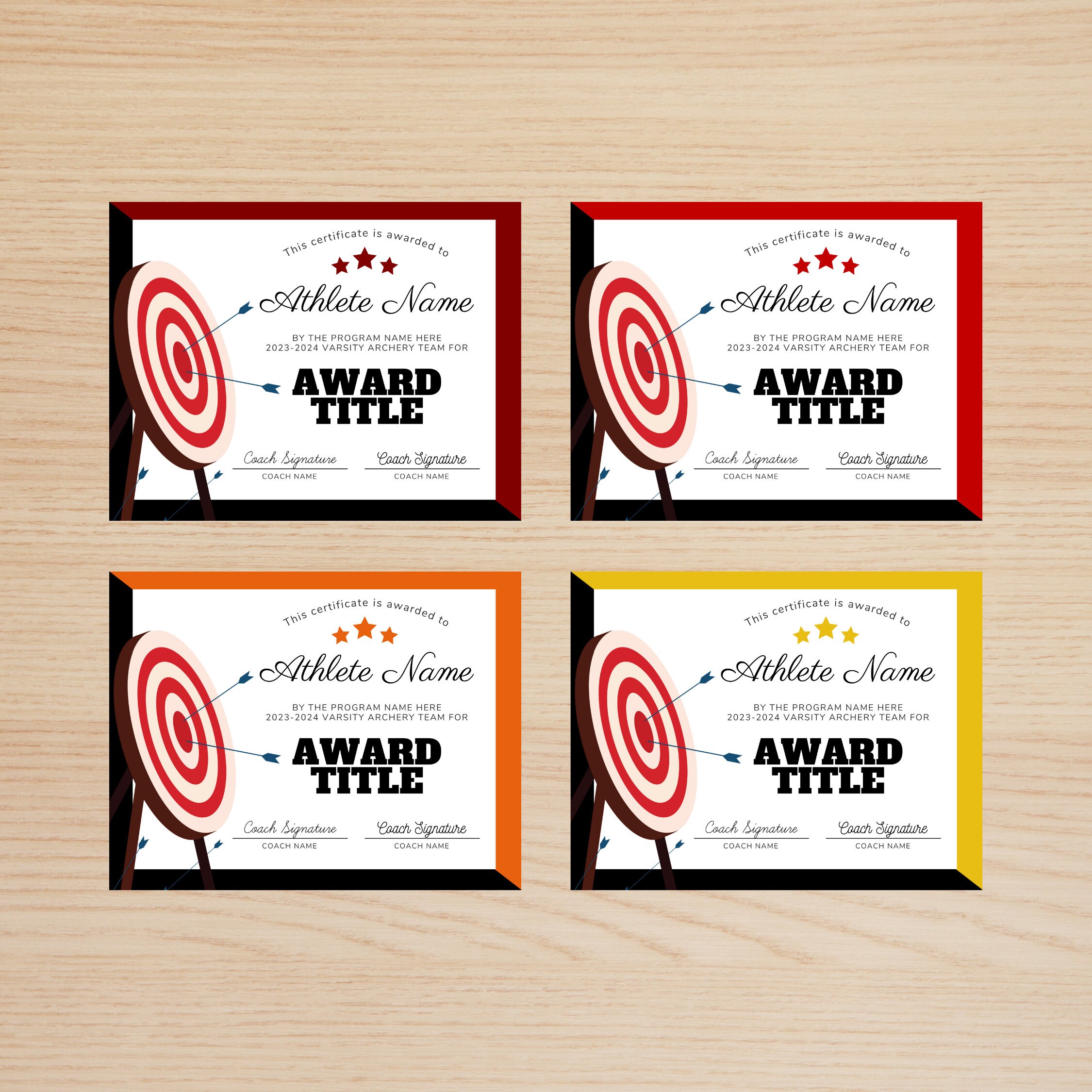 Editable Archery Team Certificate Archery Awards Printable - Etsy