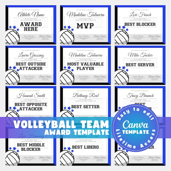 Printable Volleyball Certificates Of Achievement Volleyball Editable