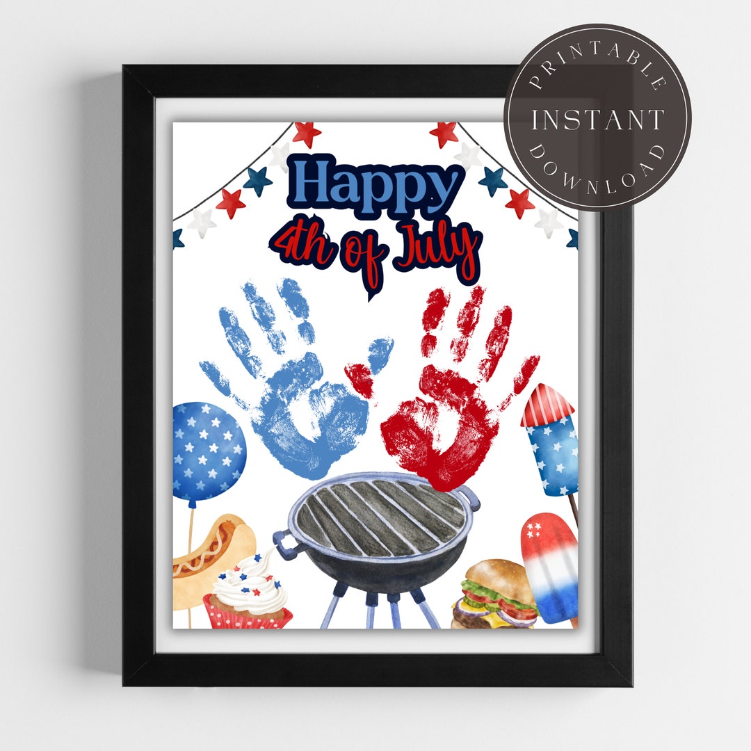 Printable 4th of July Handprint Art Craft for Kids, Freedom Day ...