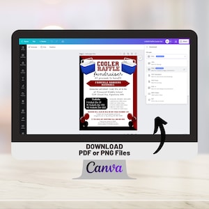 Cooler Raffle Fundraiser Flyer Editable Template (canva) - Etsy