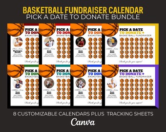 EDITABLE Basketball Fundraiser Calendar Pick a Date to Donate - Etsy