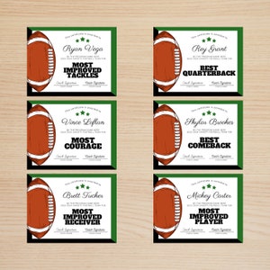 End of Season Football Awards Bundle, Editable Football Award ...