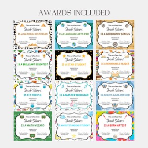 Editable School Certificate History Award Elementary Student Classroom ...