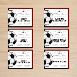 Editable Soccer Award Certificate, Team Party Template Bundle ...