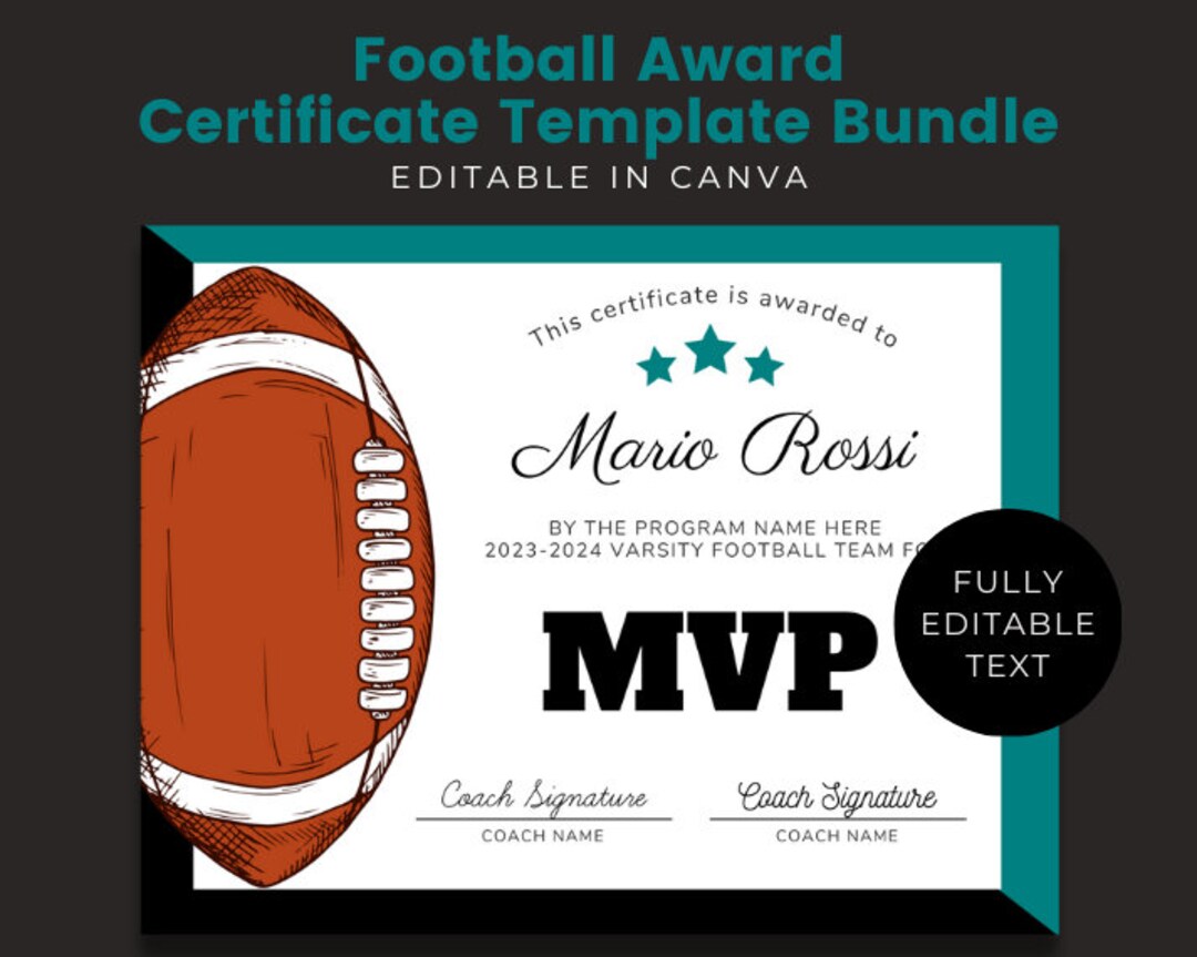End of Season Football Awards Bundle Editable Football Award - Etsy