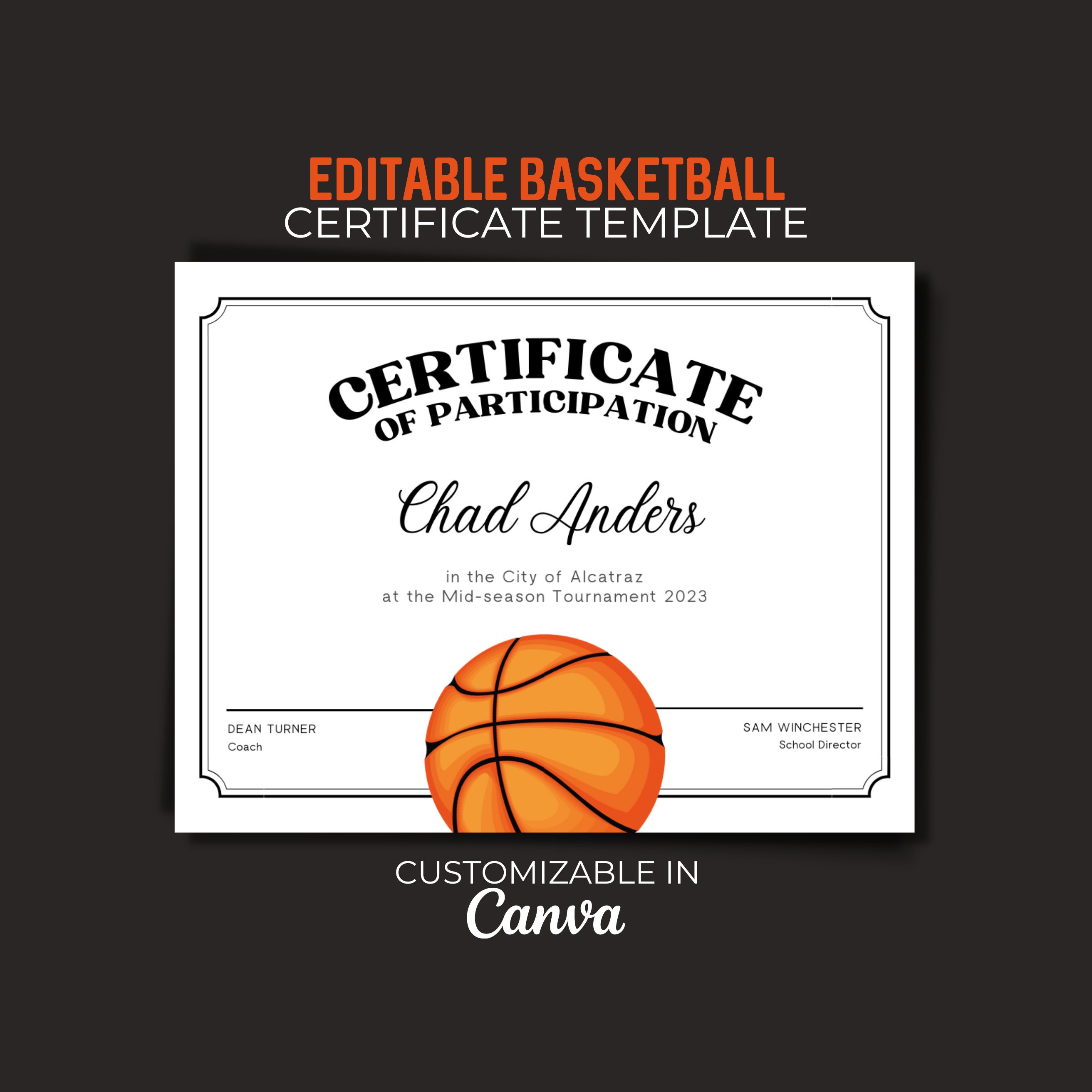 Basketball Award Certificate Templates