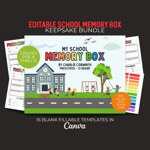 Kids Back to School Printable Memory Journal, School Memory Book ...