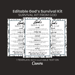 Editable Gods Survival Kit, Church Tag, Survival Kit From God ...