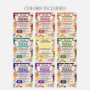 Baseball Pizza Party Flyer School Fundraiser, Editable Template (canva ...