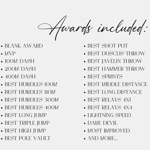 Track and Field Awards Bundle Editable Team Certificates (printable) - Etsy