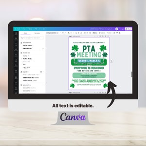 Editable March PTA PTO Meetings Flyer Template Printable Handout School ...