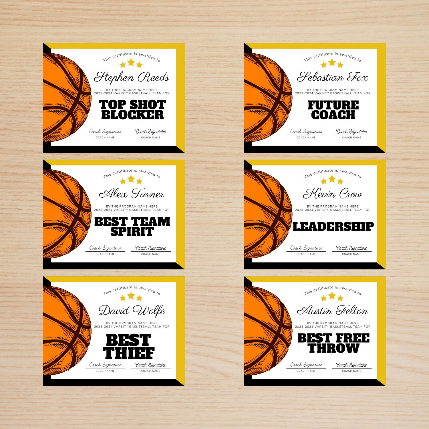 Editable Basketball Award Certificates, Basketball Awards Bundle Canva ...