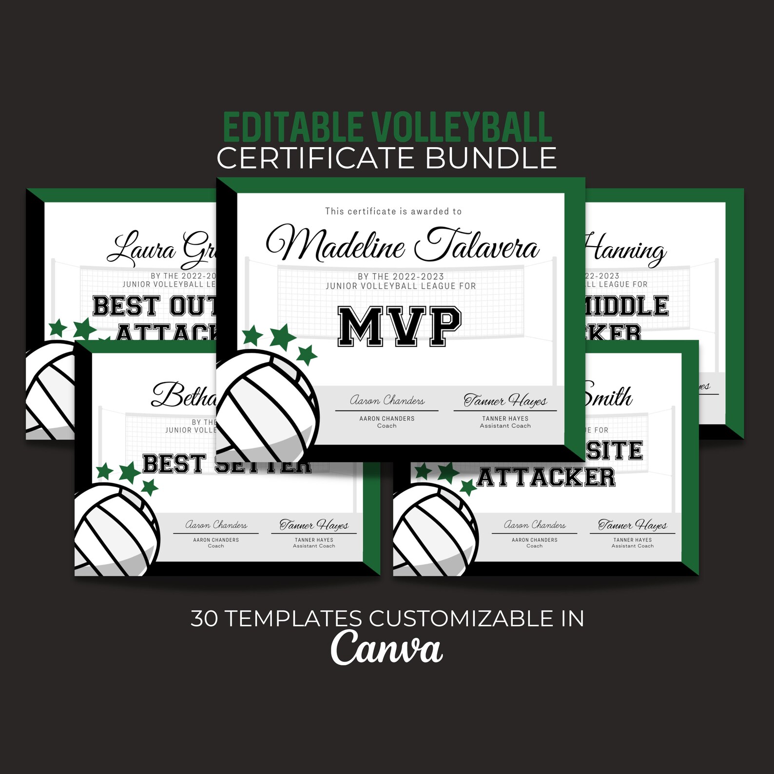 End of Season Volleyball Awards Bundle Editable Volleyball - Etsy