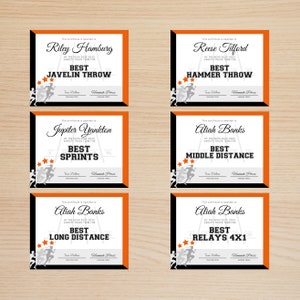 End of Season Track and Field Awards Bundle, Editable Track and Field ...
