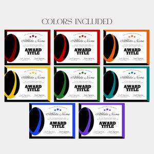 Editable Rugby Award Certificate Bundle Template Team Party Printable ...