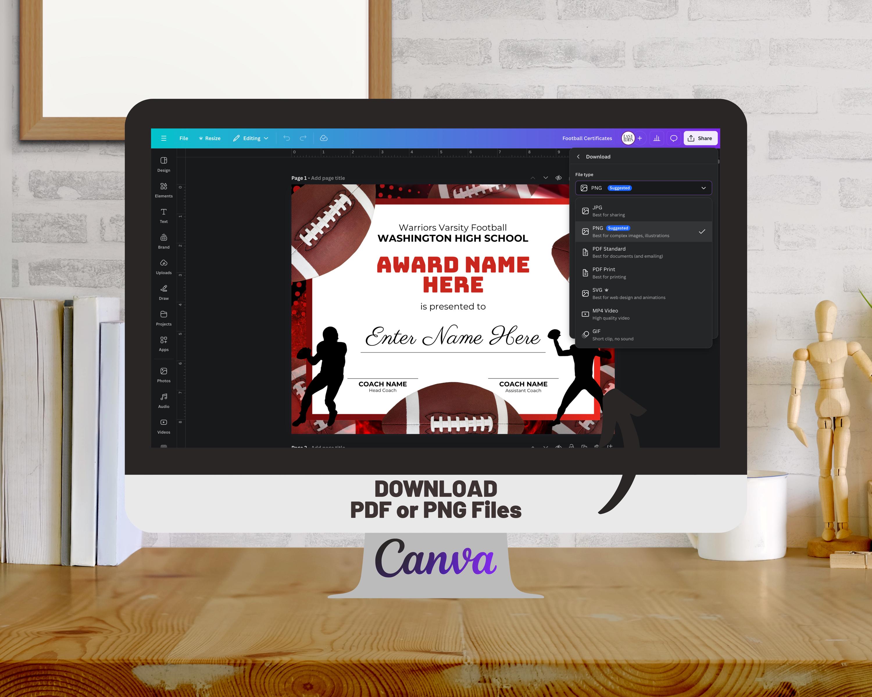 Editable Football Awards Template, Custom Football Award Certificates ...