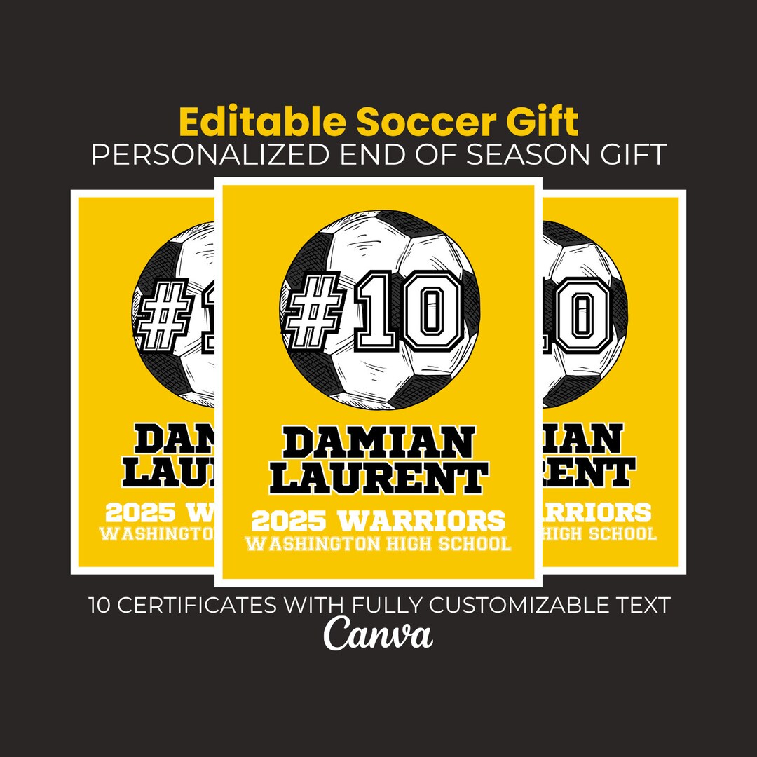 Editable Senior Soccer Gift, Soccer Gifts for Team, Senior Night Gift ...