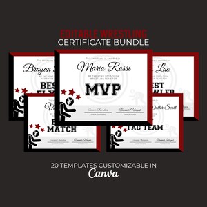 End of Season Wrestling Awards, Editable Wrestler Award Certificate ...