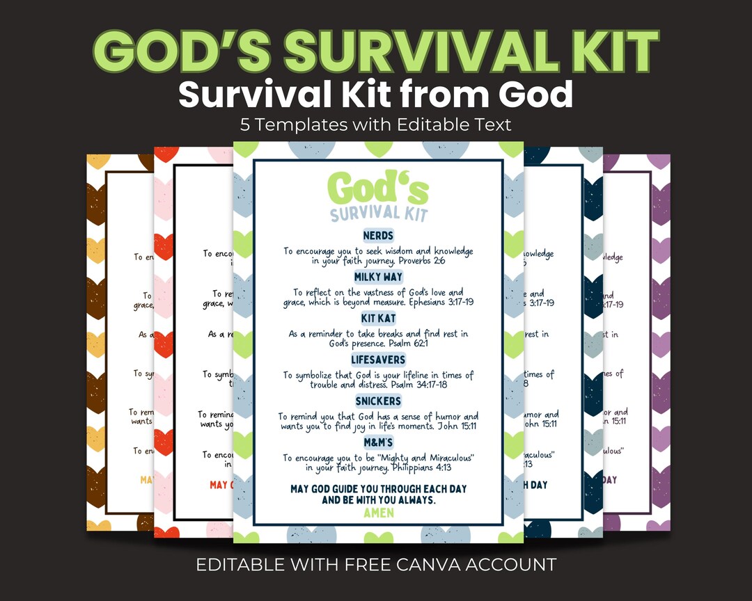 Gods Survival Kit, Church Tag, Survival Kit From God, Christian ...