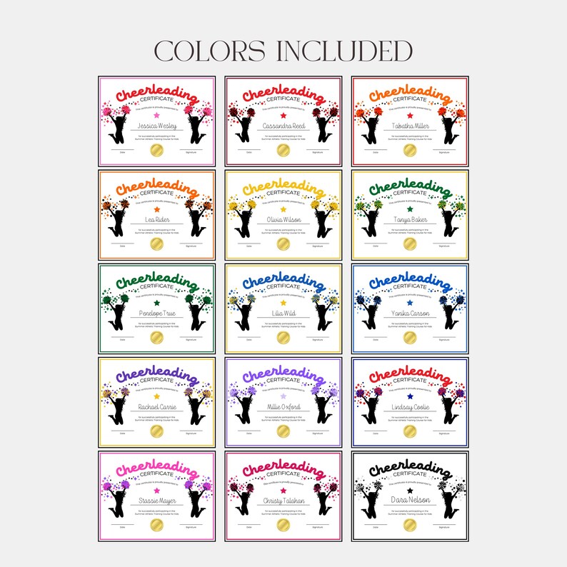 Editable Cheerleading Awards Template, Custom Cheer Award Certificates ...