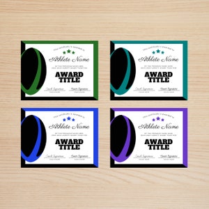 Editable Rugby Award Certificate Bundle Template Team Party Printable ...