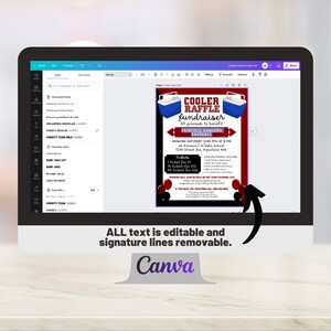 Cooler Raffle Fundraiser Flyer Editable Template (canva) - Etsy