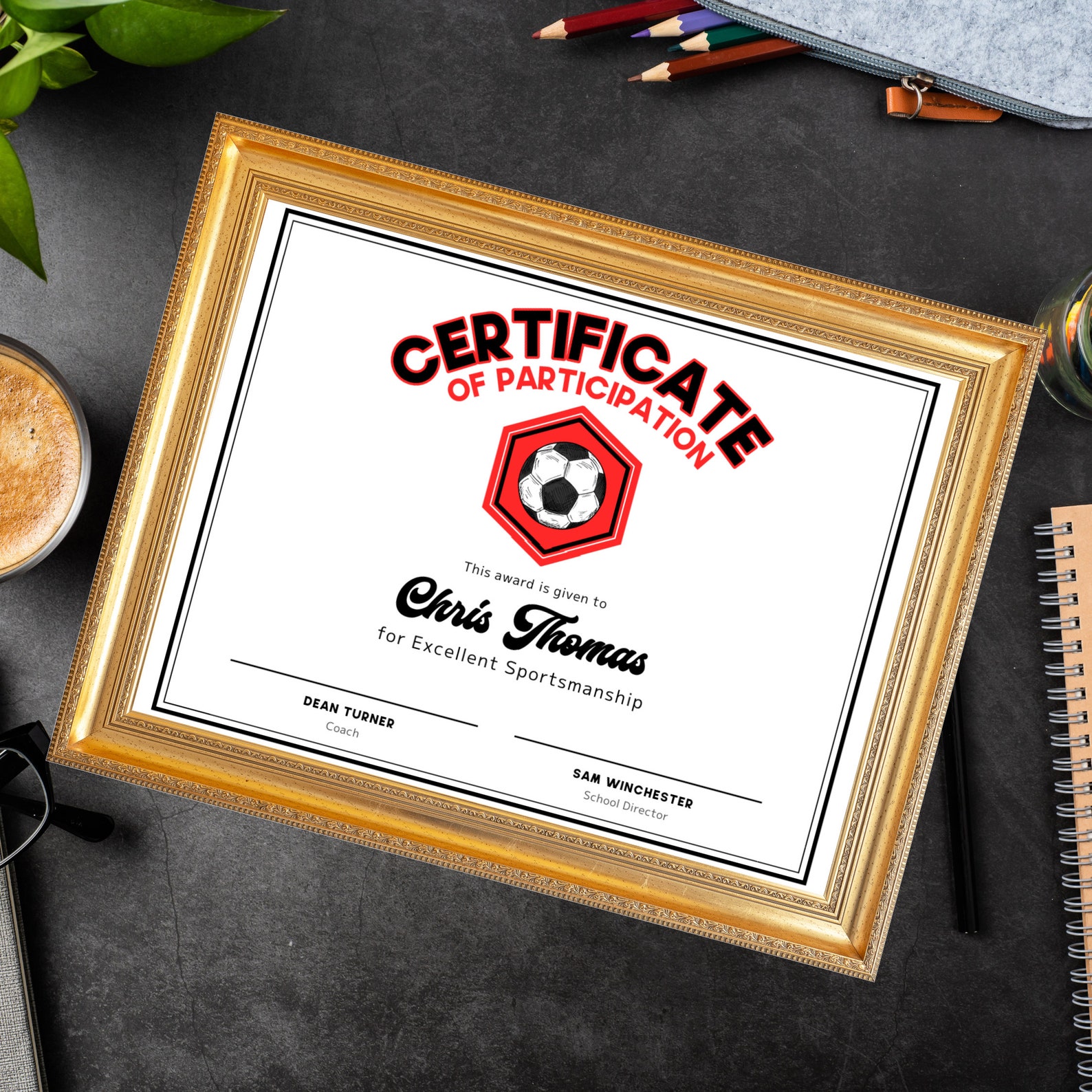 Editable Soccer Football Awards Template, Custom Soccer Award ...