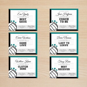 End of Season Volleyball Awards Bundle, Editable Volleyball ...